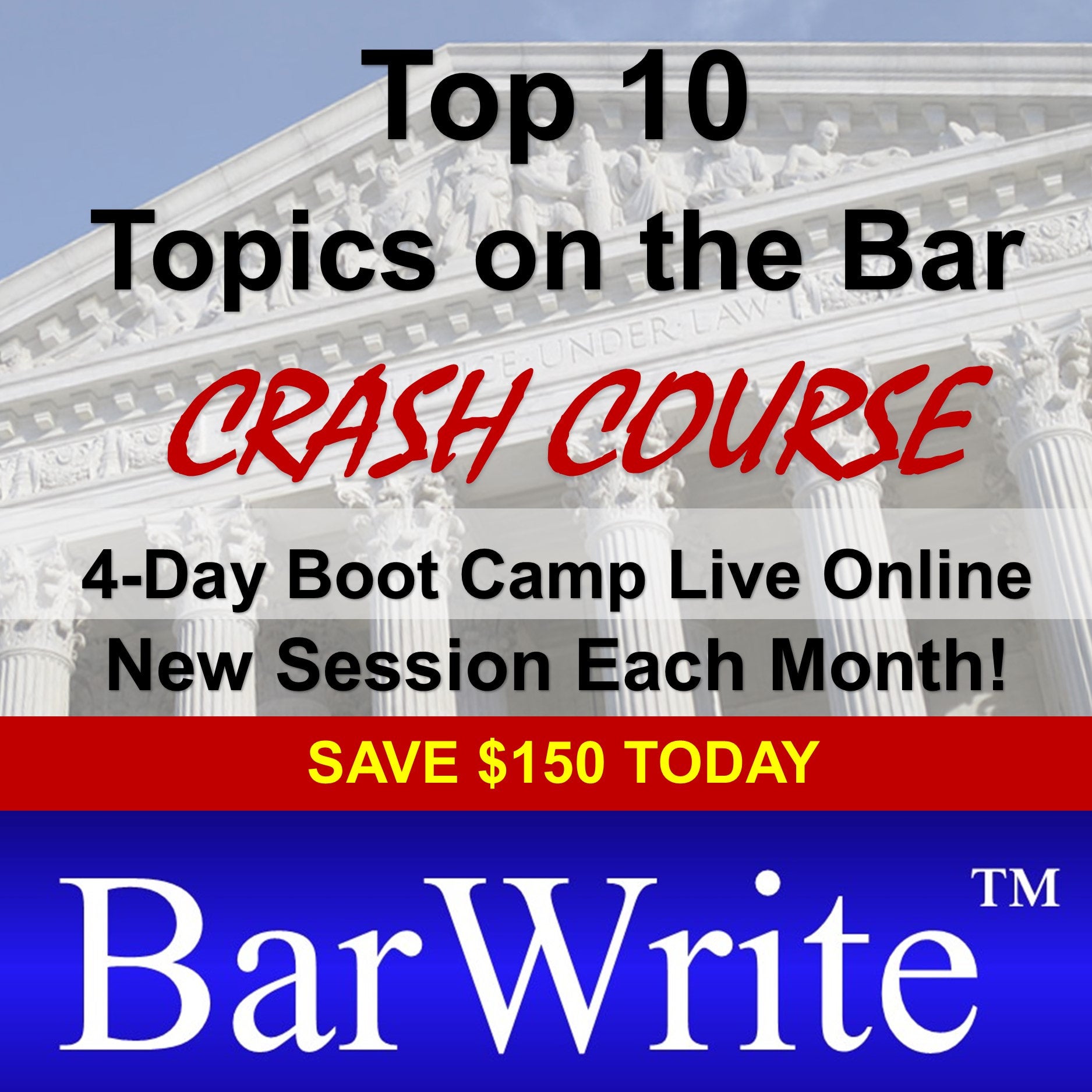 Top 10 Topics on the Bar Exam Crash Course Live Online | BarWrite